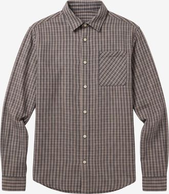 Knowledge Cotton Apparel Herren vegan Hemd Dune Regular Karo Blau Kariert