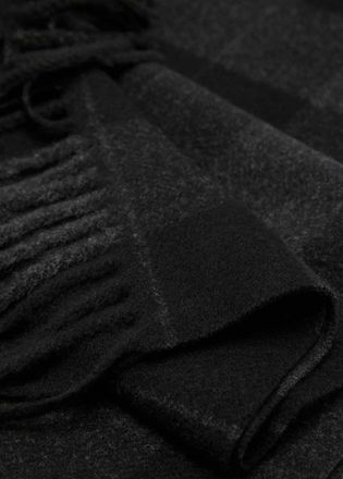 Mango &Eacute;charpe carreaux &eacute;cossais franges noir - Homme - Taille unique - MANGO MAN