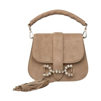 Alma En Pena Schultertasche mit Steigb&uuml;geldetail - - Bags - Damen - Braun - ONE SIZE
