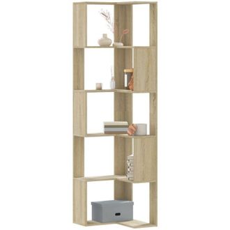 vidaXL Vidaxl - Biblioth&egrave;que dangle &agrave; 5 niveaux ch&ecirc;ne sonoma bois ding&eacute;nierie