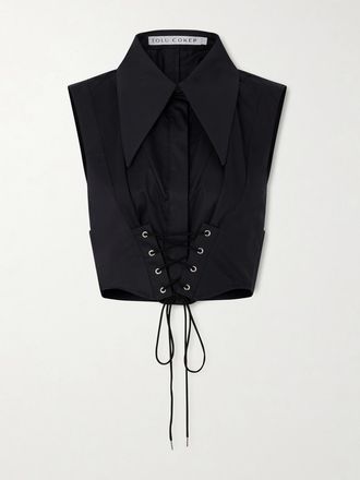 Tolu Coker Oberteil Aus Baumwollsatin - Schwarz