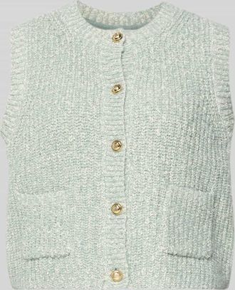 Christian Berg Strickweste Melange Effekt mit Schmuckknopf