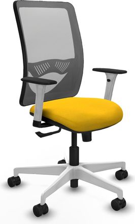 Piqueras y Crespo B&uuml;rostuhl aus Stoff Zulema mit wei&szlig;en und schwarzen Armlehnen, h&ouml;henverstellbare Lendenwirbelst&uuml;tze, ausgestattet mit 3 Positionen und Schneidschaum, 