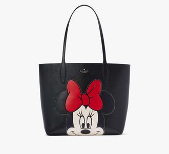 Kate Spade New York Kate Spade Disney X Kate Spade Minnie Tote Bag Mit Wendeseite f&uuml;r Frauen in Schwarz/Multicolor | Leder