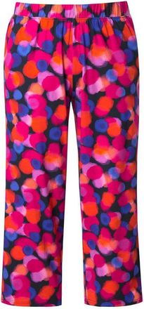 Ulla Popken Schlupfhose 7/8-Jerseyhose Punkte weites Bein Elastikbund