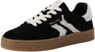 Tamaris 1-23723-44/402 Chaussures Basses &agrave; Lacets en Cuir Lisse pour Femme en Beige, Fourrure Noire, 40 EU
