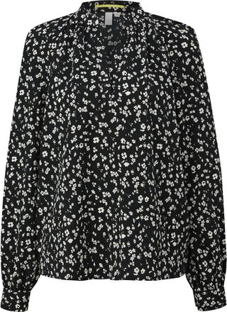 s.Oliver Q/S by Damen Crépe Bluse mit Zierborte Black, 38