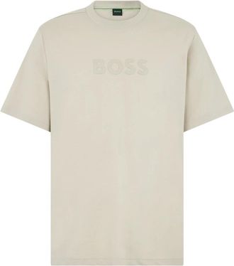 HUGO BOSS Homme, Tops, Beige, Taille: S T-shirt en coton avec logo