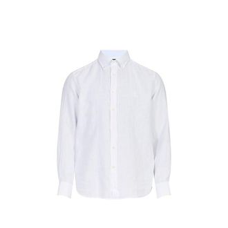 Fa&ccedil;onnable Chemise &agrave; logo brod&eacute; en lin