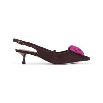 Roger Vivier Suede Slingback Pumps - - Shoes - Damen - Braun - 36 EU
