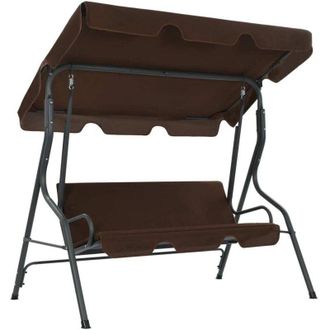 vidaXL Balancelle de jardin Caf&eacute; 170 x 110 x 153 cm