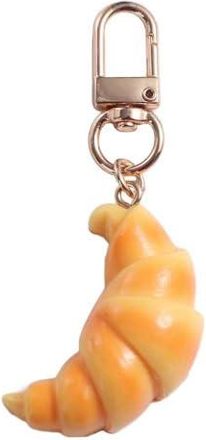 Generic Porte-cl&eacute;s avec pendentif imitation croissant, mini mod&egrave;le de nourriture, porte-cl&eacute;s de dessin anim&eacute;, d&eacute;coration de sac &agrave; dos, dor&eacute;, 1