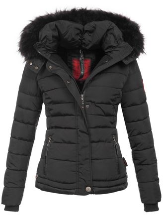 Navahoo Damen Winterjacke Chloe - Tailliert, Mit Abnehmbarer Kapuze & Edlem Kunstfell