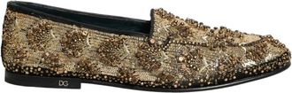Dolce & Gabbana Homme, Chaussures, Jaune, Taille: 43 EU Mocassins plats &agrave; sequins et cristaux