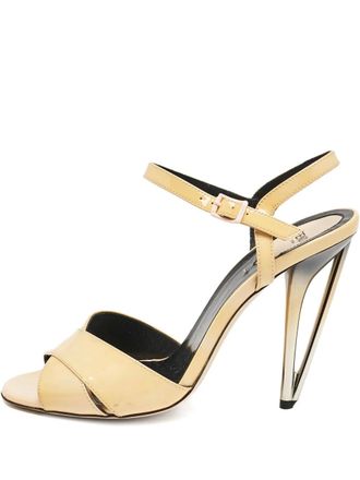 Fendi sandales en cuir verni &agrave; bride cheville 120 mm - Tons neutres