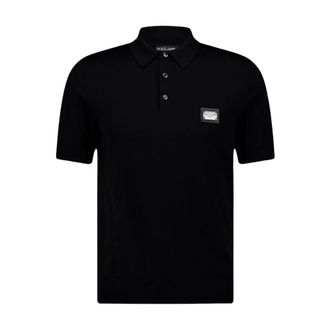 Dolce & Gabbana Elegantes Woll-Poloshirt - - Tops - Herren - Schwarzk - S