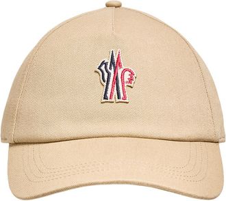 Moncler Moncler Logo Cotton Baseball Cap, Men, Beige, Size: One Size