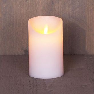 Coen Bakker LED Echtwachskerze Kerze Farbauswahl Timer flackernde Wachskerze Kerzen Batterie, Farbe:Weiß, Größe:12.5 cm