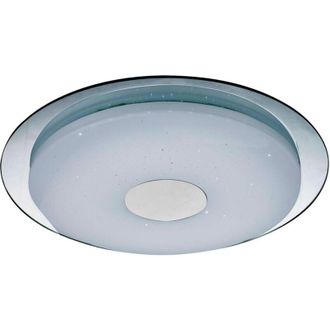 Globo Lighting Plafonnier dimmable avec télécommande plafonnier salon avec effet ciel étoilé, opale, 1x led 24 watts 1500 lumens blanc chaud-blanc froid