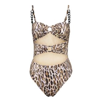 Moschino Femme, Maillots de bain, Multicolore, Taille: 44 FR Allover Leo Print Swimsuit