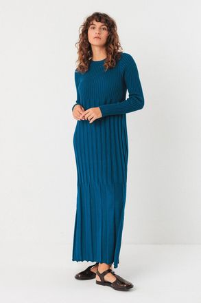 SKFK Damen vegan Strickkleid Bedia Blau