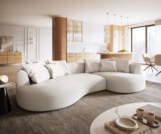 DELIFE Big-Sofa Edina 330x170 cm Boucl&eacute; Soft Beige, Big Sofas