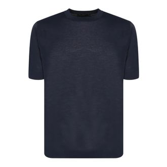 Dell'Oglio Blaue T-Shirts f&uuml;r M&auml;nner - - Tops - Herren - Blau - 2XL