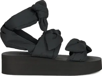 Red Valentino Moderne schwarze Sandale mit Plateau und Wickelriemen. - - Shoes - Damen - Schwarzk - 37 EU