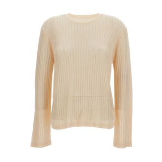 Loulou Studio Femme, Pulls, Beige, Taille: 40 FR Maglia girocollo a maniche lunghe