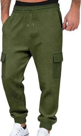 Generic Pantalon de travail pour homme, pantalon de jogging pour homme, pantalon cargo &agrave; bas ferm&eacute;, pantalon de travail ample, pantalon de surv&ecirc;tement de coul