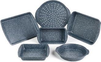 Russell Hobbs PREPACK5437 Nightfall Stone Antihaftbeschichtetes 6-teiliges Backform-Set - Beinhaltet Pizzablech, Backblech, Bräter, Kastenform und Kuchenformen, Lan