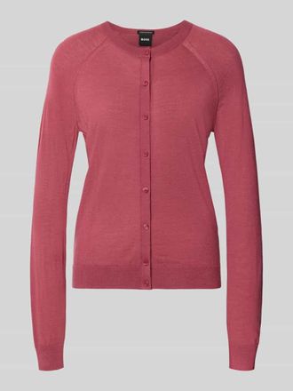 HUGO BOSS Regular Fit Strickjacke aus reiner Schurwolle Modell Fonami