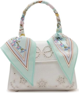 Self Portrait Femme, Sacs, Beige, Taille: ONE Size Mini sac floral en lin