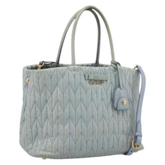Miu Miu Sac cabas Pre-owned - Femme - Pre-owned - Bleu - Taille: ONE Size