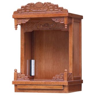 Generic Wandmontierter Buddha-Schrein-Altartisch aus Holz, Meditationstisch, chinesischer Buddha-Nischenaltarschrank mit versenkbarer Zugplatte, Retro-Opferti