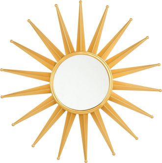 Beliani Spiegel Sonnenstrahlen rund gold dia. 60 Perelli