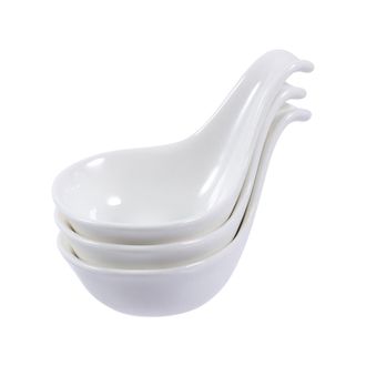 Cabilock Kaviarl&ouml;ffel 3 St&uuml;ck Aus Porzellan Mini Dip L&ouml;ffel F&uuml;r Sojasauce H&auml;ppchen Und Snacks 10 Zoll Stilvolle Kleine Schalen F&uuml;r K&uuml;che Und Restaurant