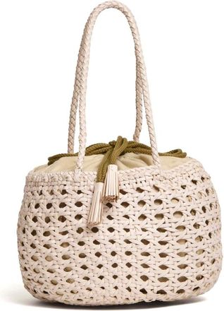 Dragon Diffusion Femme, Sacs, Beige, Taille: ONE Size Sac Bandouli&egrave;re Rond &agrave; Cordon de Serrage