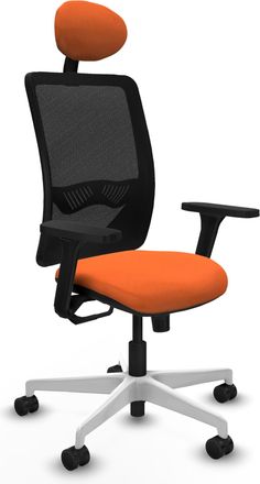 Piqueras y Crespo Schreibtischstuhl Zulema Orange mit 3D-Armlehnen, h&ouml;henverstellbarer Lendenwirbelst&uuml;tze und festem Kopfteil, ausgestattet mit Sincro 3-Positionen und 