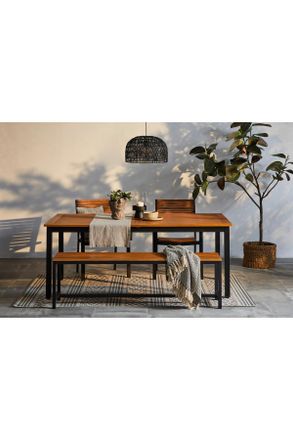 ambia GARDEN Gartentisch MIT Auszug, Schwarz, Teak, Holz, Metall, Eukalyptusholz, vollmassiv, rechteckig, eckig, 100x75x180-240 cm, ausziehbar, Gartenm&ouml;bel, Garten