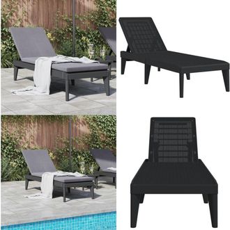 vidaXL Vidaxl - Sonnenliege Anthrazit 186x60x29 cm pp - Sonnenliege - Gartenliege - Au&szlig;enliege - Poolliege - Relaxliege - Home & Living