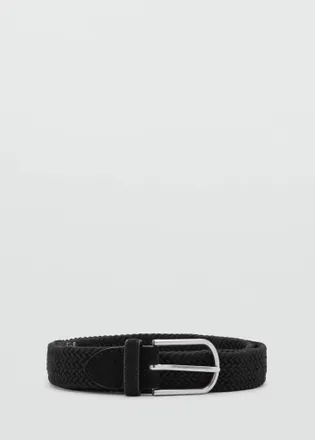 Mango Ceinture &eacute;lastique tress&eacute;e noir - Homme - 100 - MANGO MAN