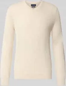 Christian Berg Strickpullover aus Woll-Mix mit V-Ausschnitt