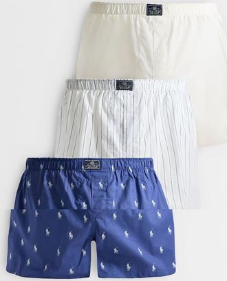 Polo Ralph Lauren Baumwoll-3er-Pack Boxershorts in Grau-Mix