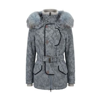 Mr & Mrs Italy Jacquard Parka - - Jackets - Damen - Blau - S