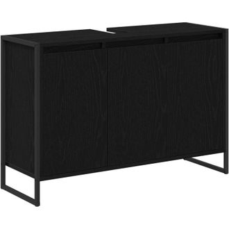 vidaXL Badezimmerschrank mit T&uuml;r Schwarz Eichen-Optik 90 x 30 x 60 cm vidaXL