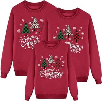 Generic Ensemble de No&euml;l pour la famille de No&euml;l Ensemble de No&euml;l Pull de No&euml;l amusant Pull de No&euml;l Ugly Christmas Sweater Col rond Pull en tricot Unisexe Pul