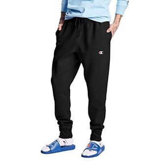 Champion Pantalon de Jogging inversé pour Homme - Pantalon de Jogging à Tissage inversé, Noir/Logo C, 24-28