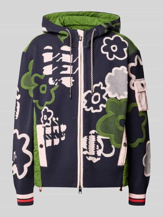 Marc Cain Regular Fit Jacke mit floralem Allover-Stitching
