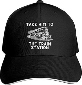 Generic Pare-Soleil Casquette Prenez Le Train Jusqu&Agrave; La Gare. Unisexe Casquettes De Golf R&eacute;glable Visiere pour Voyage Entra&icirc;nements Jogging